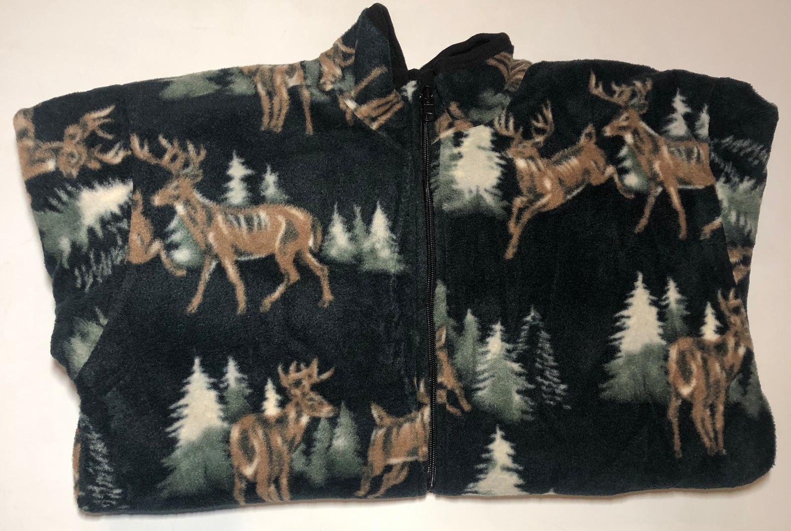 Zoofleece Deer Stag Whitetail Buck Jacket Reversible Fleece Winter Warm ...