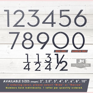 6 Inch Metal House Number - Modern House Number - Metal Address Number ...