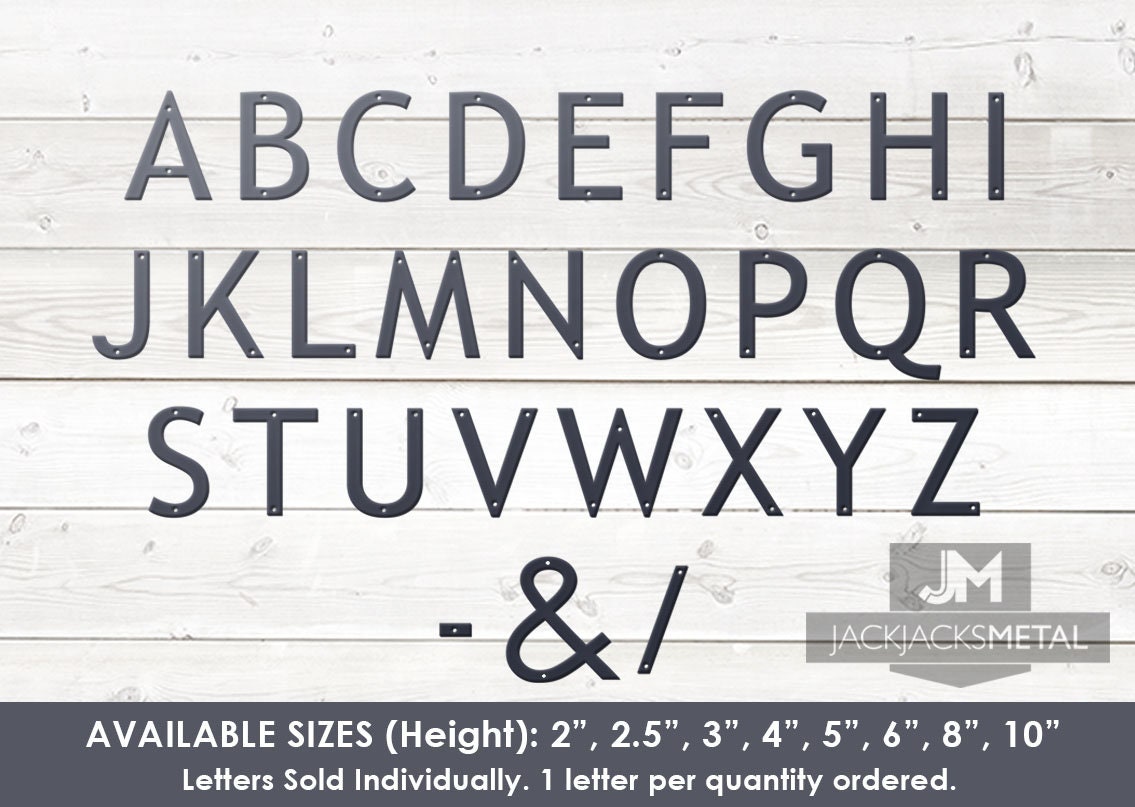 8" Metal House Number - Modern Font House Number - Metal Address Number ...