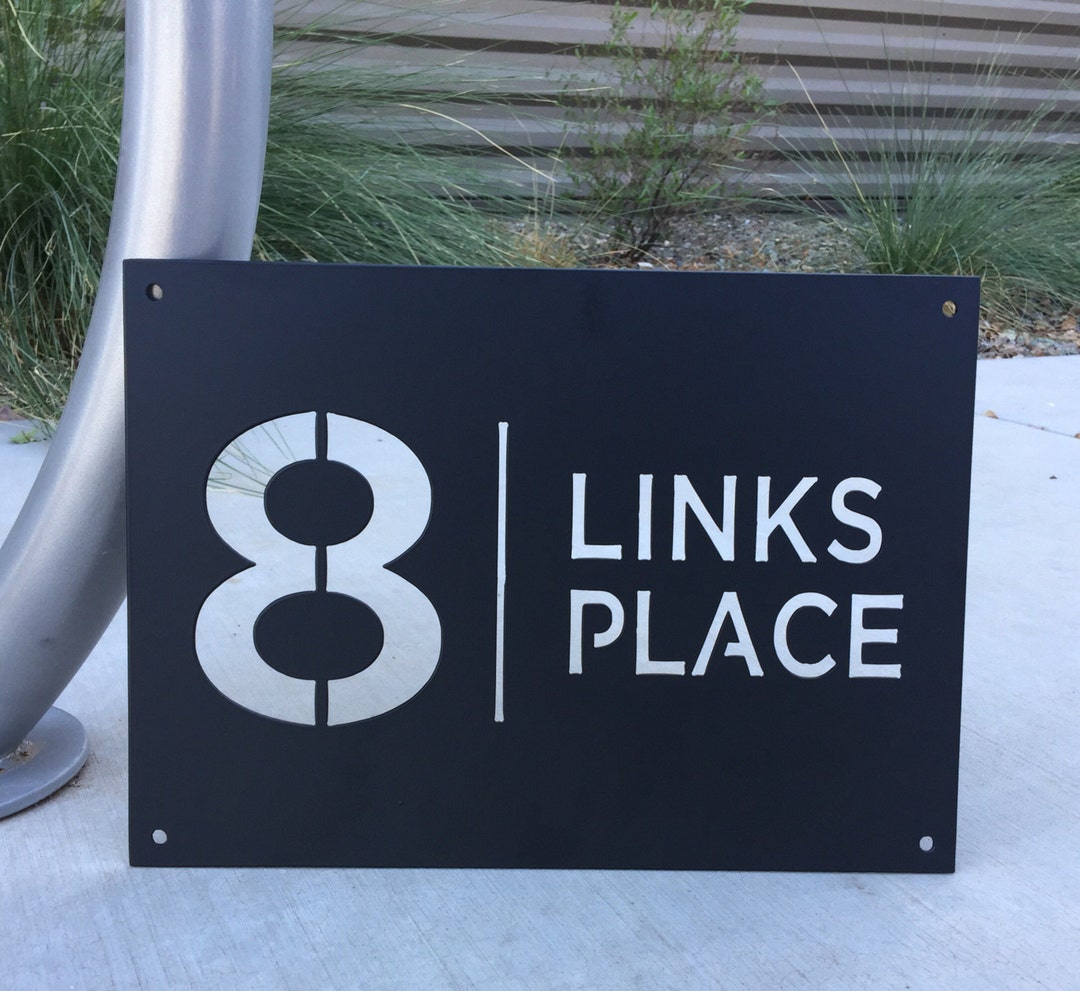10" X 14" Custom Metal Address Sign House Numbers and Street Address ...