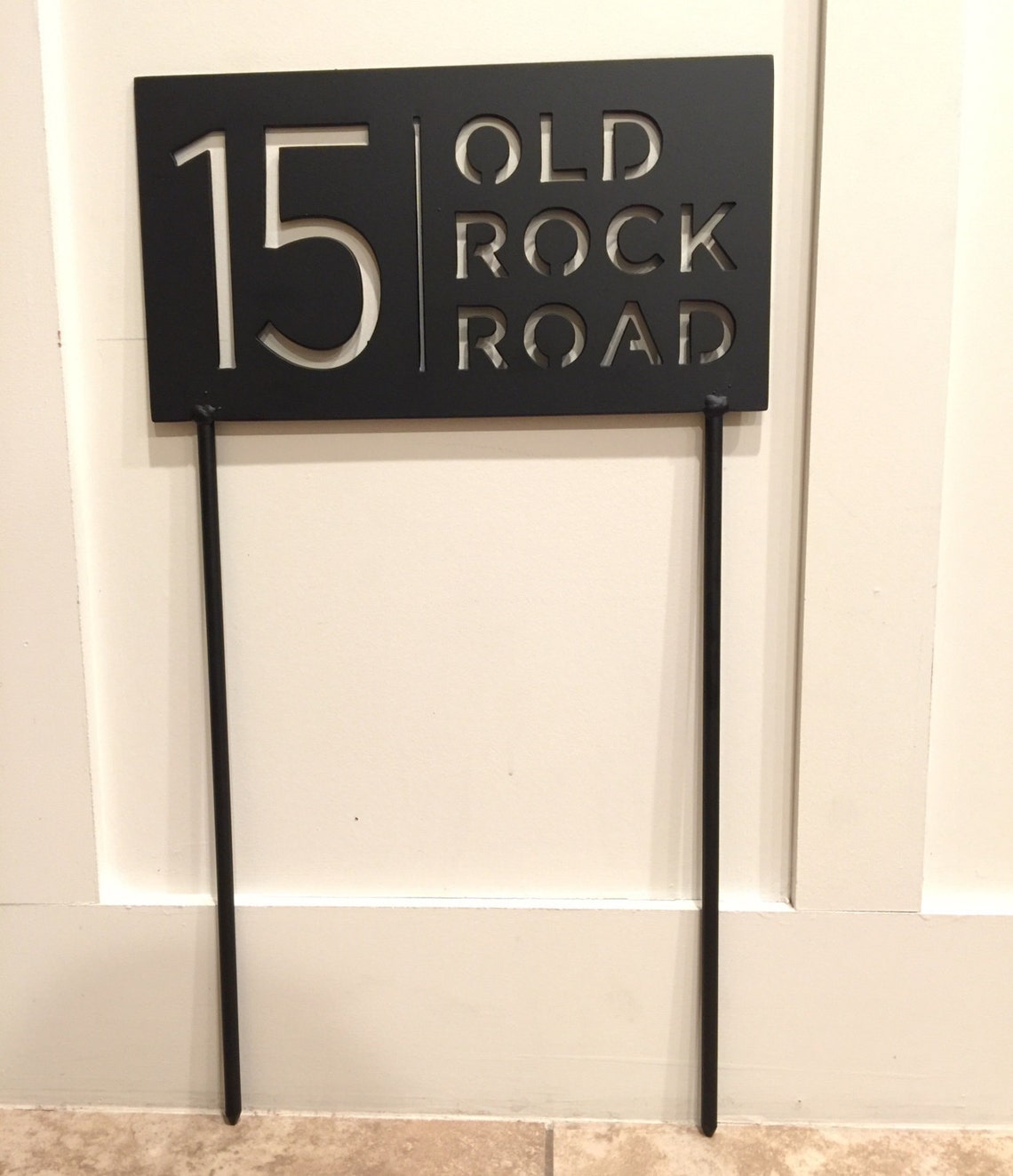 Custom Metal Address Sign With WELDED Legs to Push Into Lawn. | Etsy