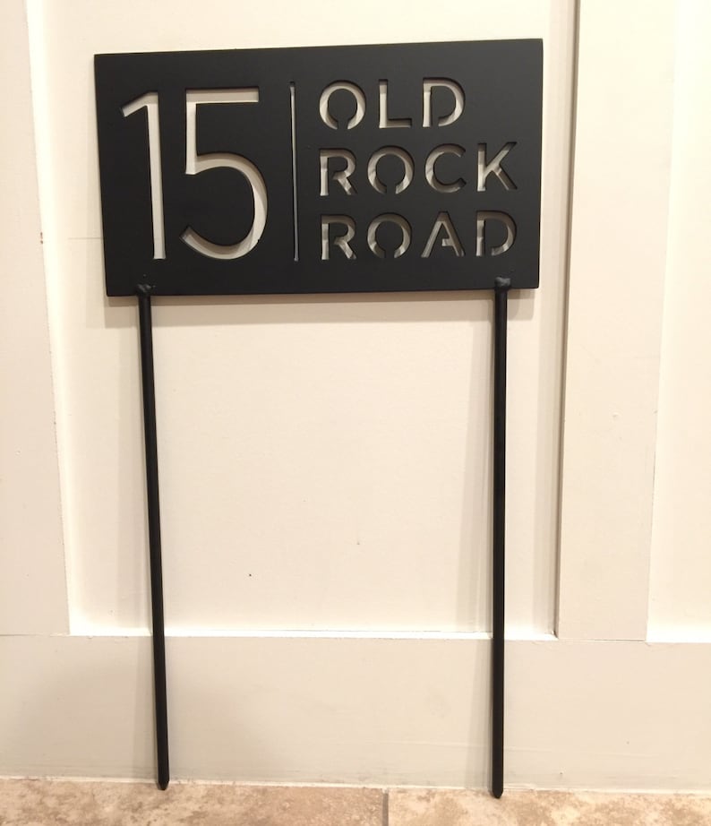 Custom Metal Address Sign With WELDED Legs to Push Into Lawn. | Etsy