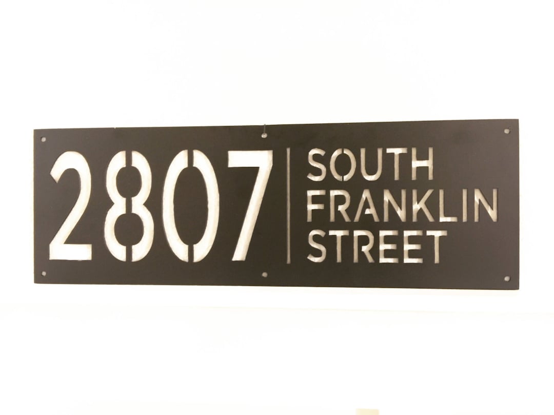 8in X 24in Custom Metal Address Sign House Numbers and Street Address ...