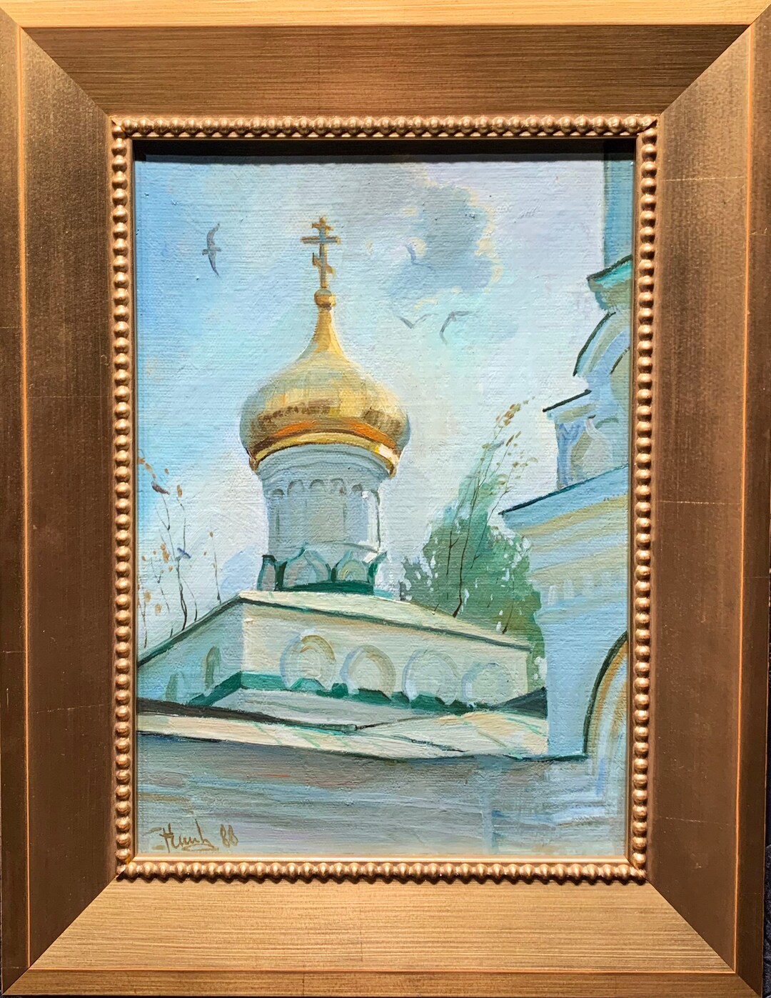 VLADIMIR KUSH Original Painting, "church of Ilja-the Prophet in Moscow ...