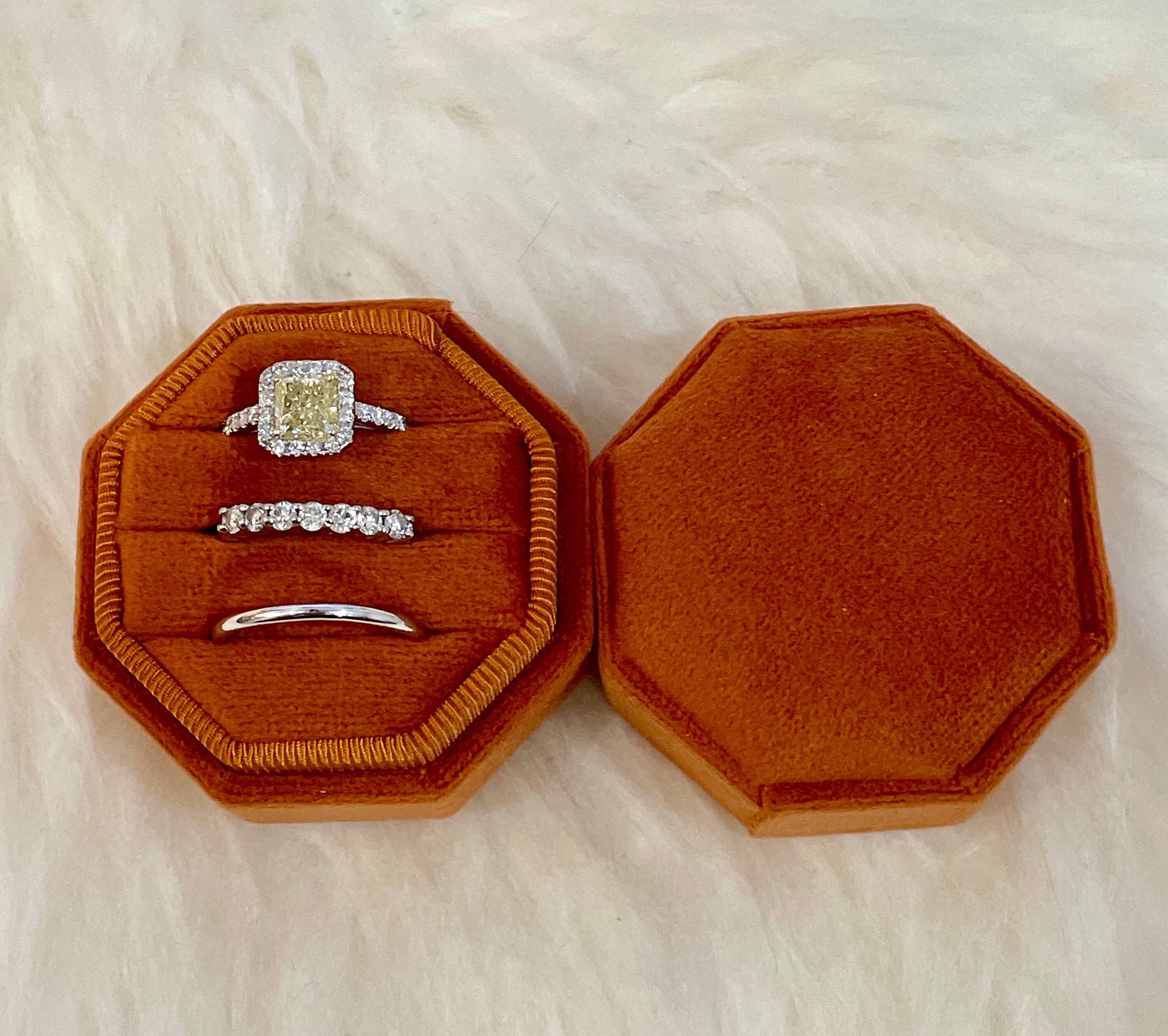 3 Slots Velvet Ring Box Holds 3 Rings Great for Bridal Photo - Etsy