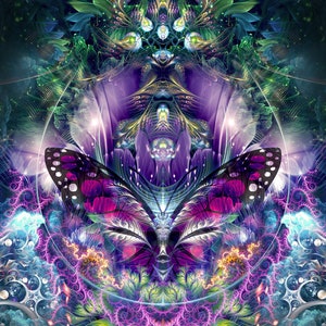 Butterfly Art POSTER, Visionary Art, Butterfly Print, Psychedelic Print ...