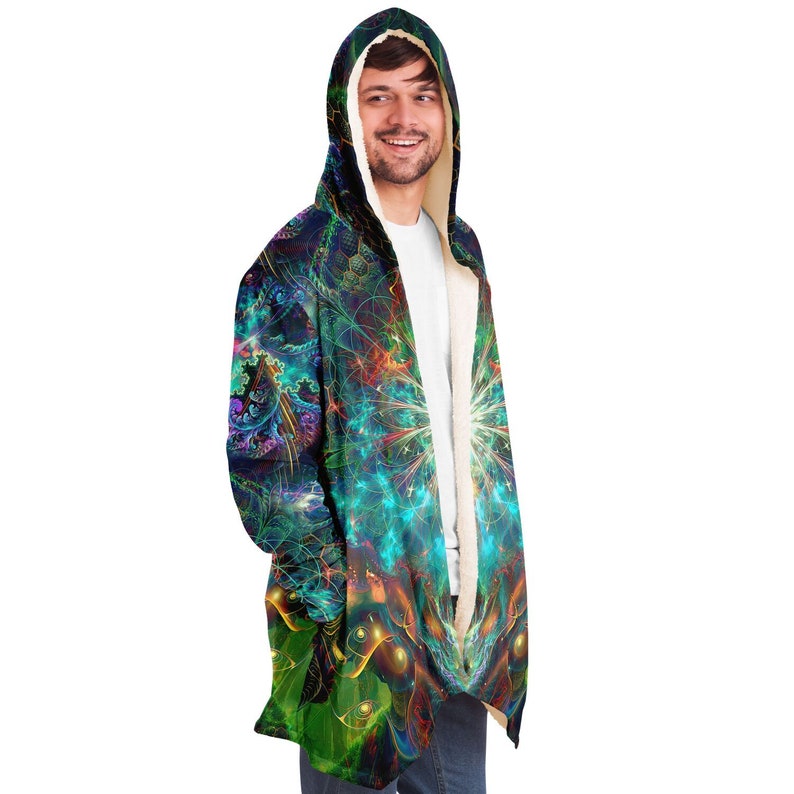 Fantasy Forest Tree MICROFLEECE CLOAK, Fractal Energy Festival Cloak ...