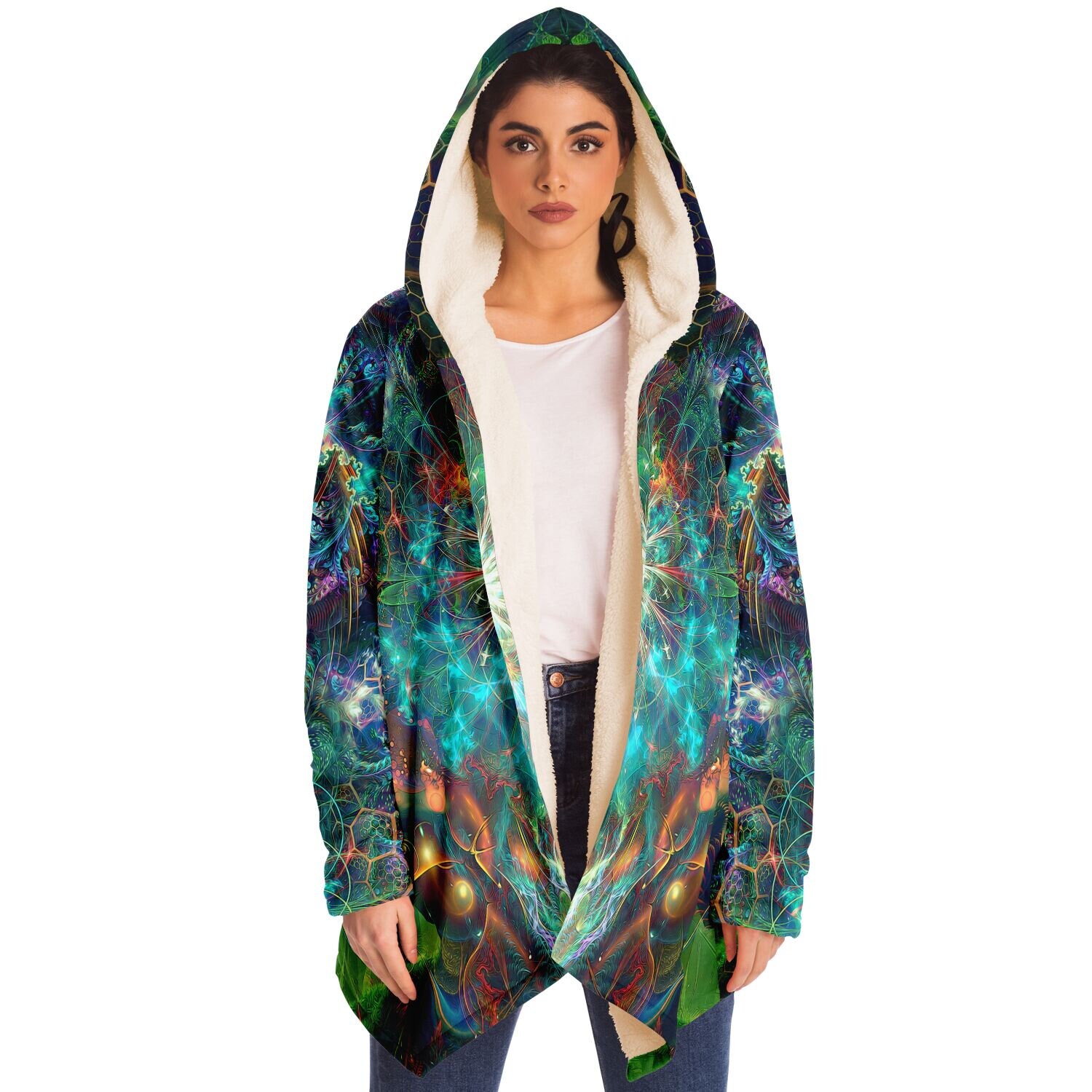 Fantasy Forest Tree MICROFLEECE CLOAK, Fractal Energy Festival Cloak ...