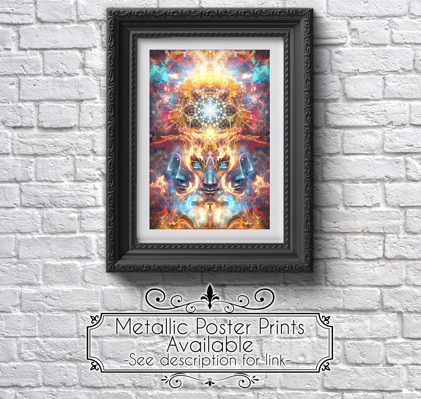 Psychedelic DMT TAPESTRY, Visionary Art, Many Faced God, Fractal ...