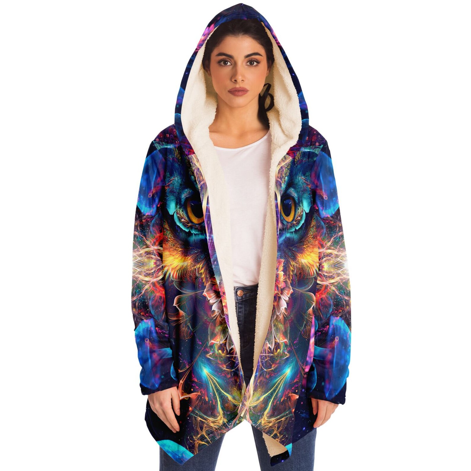 Fantasy Owl MICROFLEECE CLOAK, Visionary Art Festival Cloak ...