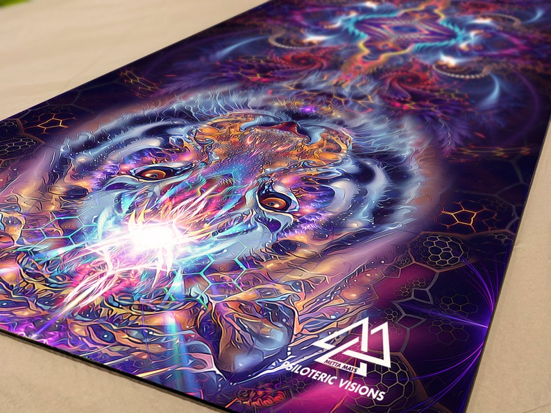 Tiger / Tigress YOGA MAT Fantasy Spirit Animal Visionary Art Pilates ...