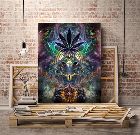 Marijuana Art Posters Melting Cannabis Leaf Weed Marijuana THC CBD #1