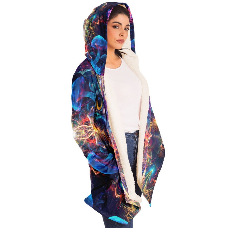 Fantasy Owl MICROFLEECE CLOAK, Visionary Art Festival Cloak ...