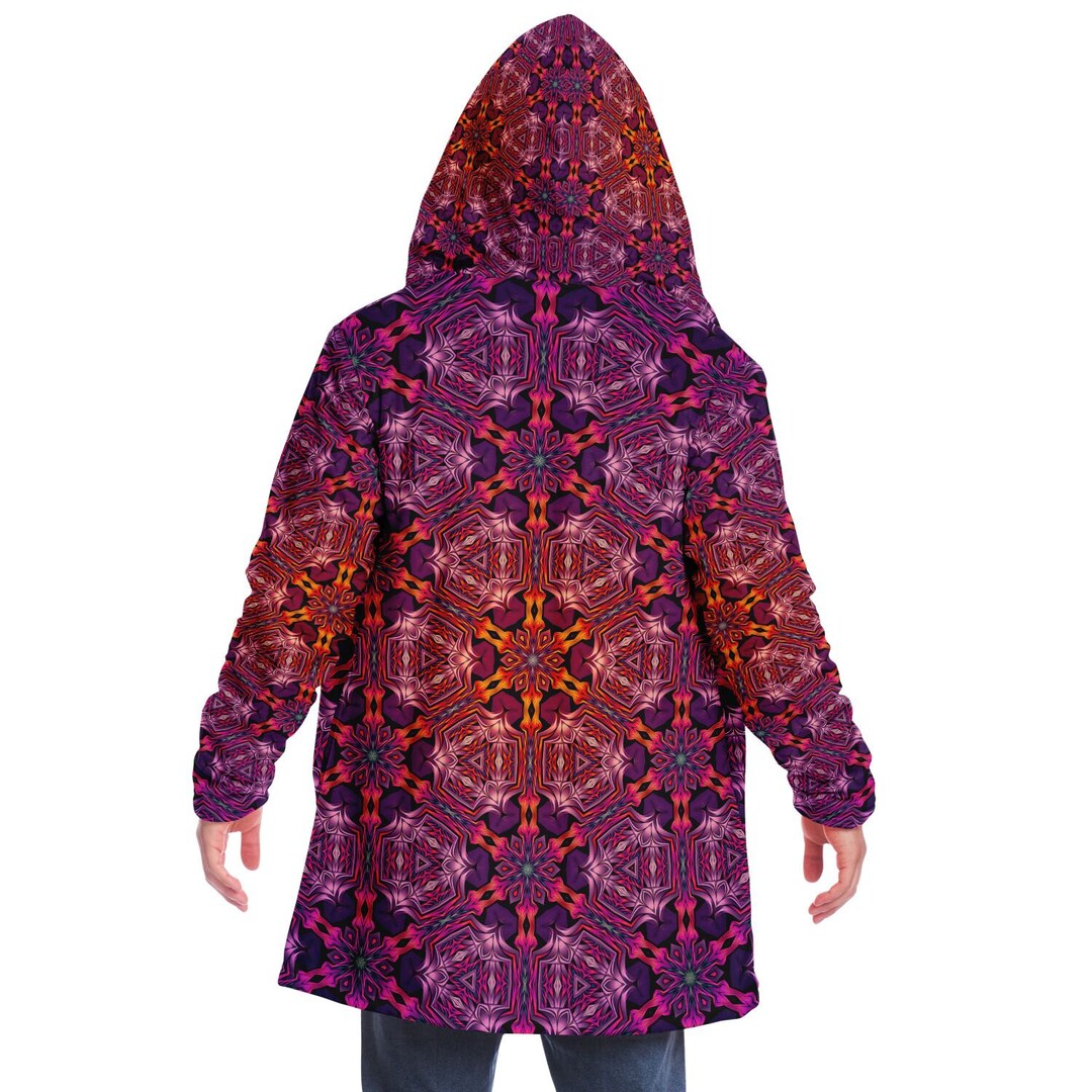 Psychedelic Pattern MICROFLEECE CLOAK, Festival Cloak, Psychedelic Cape ...