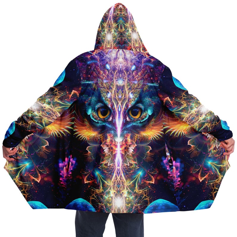 Fantasy Owl MICROFLEECE CLOAK, Visionary Art Festival Cloak ...