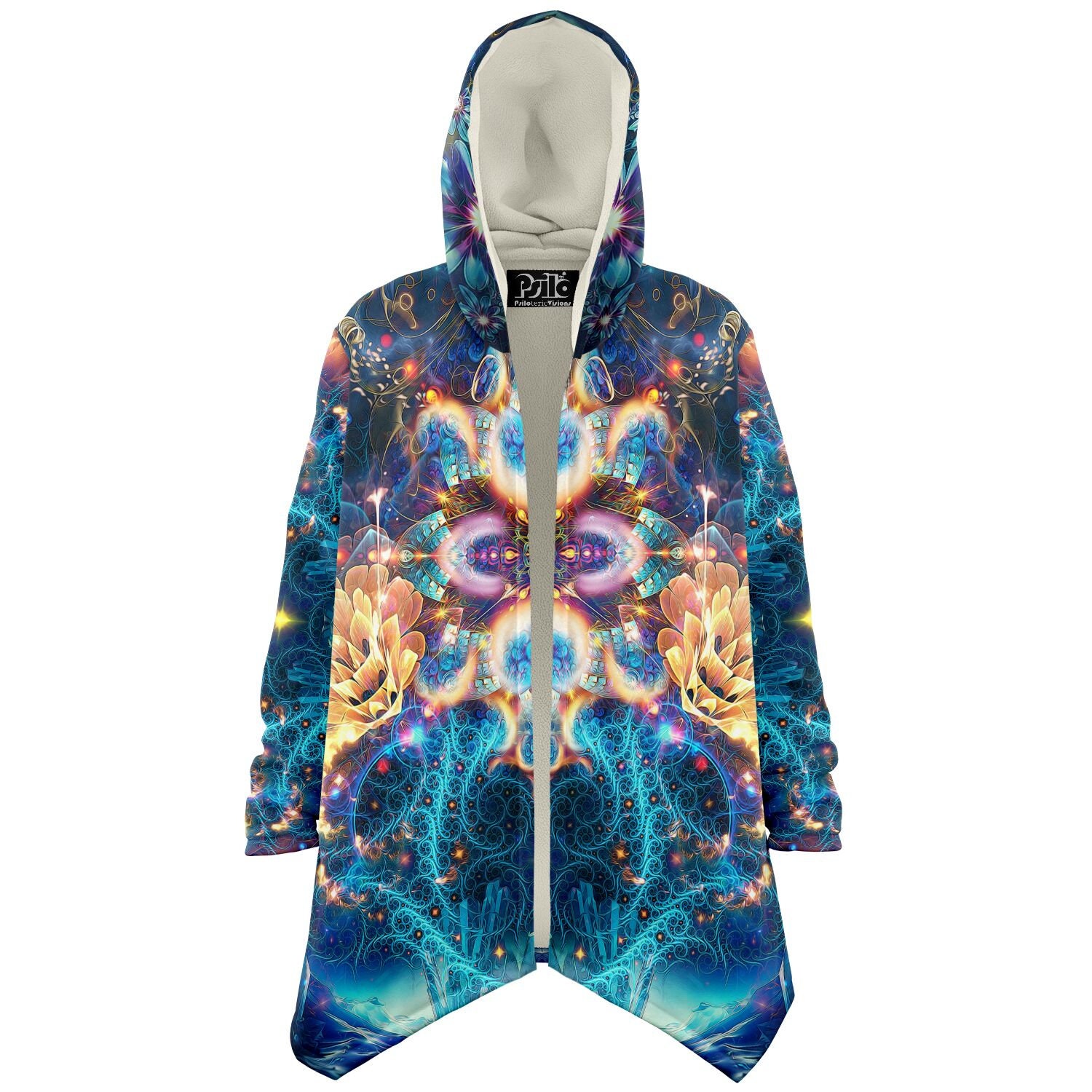 Cosmic Fantasy Rave MICROFLEECE CLOAK, Festival Cloak, Psychedelic ...