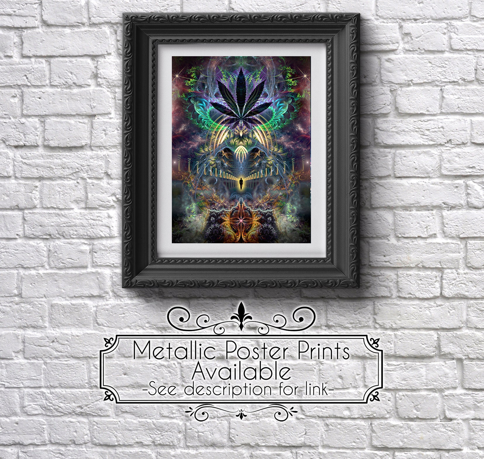 Marijuana TAPESTRY, Cannabis Art, Visionary Art, Psychedelic Art ...