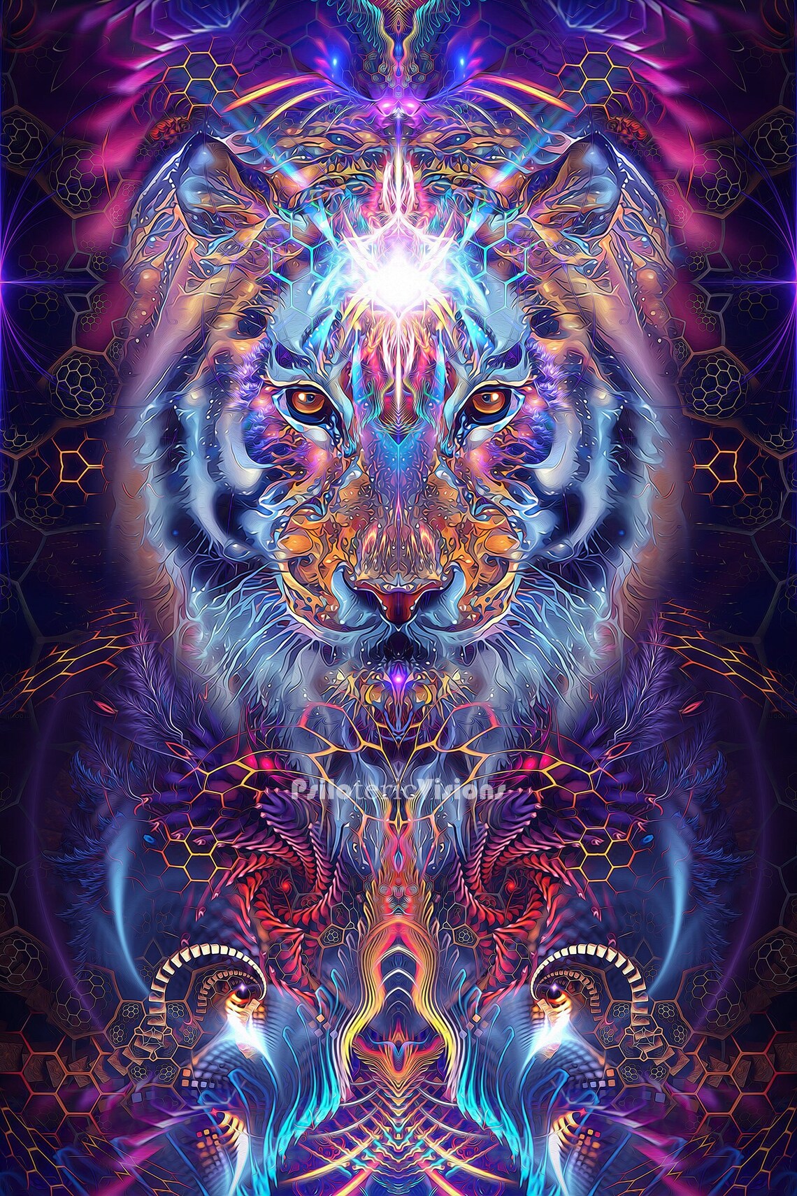Psychedelic Tiger TAPESTRY Visionary Art Spirit Animal - Etsy UK