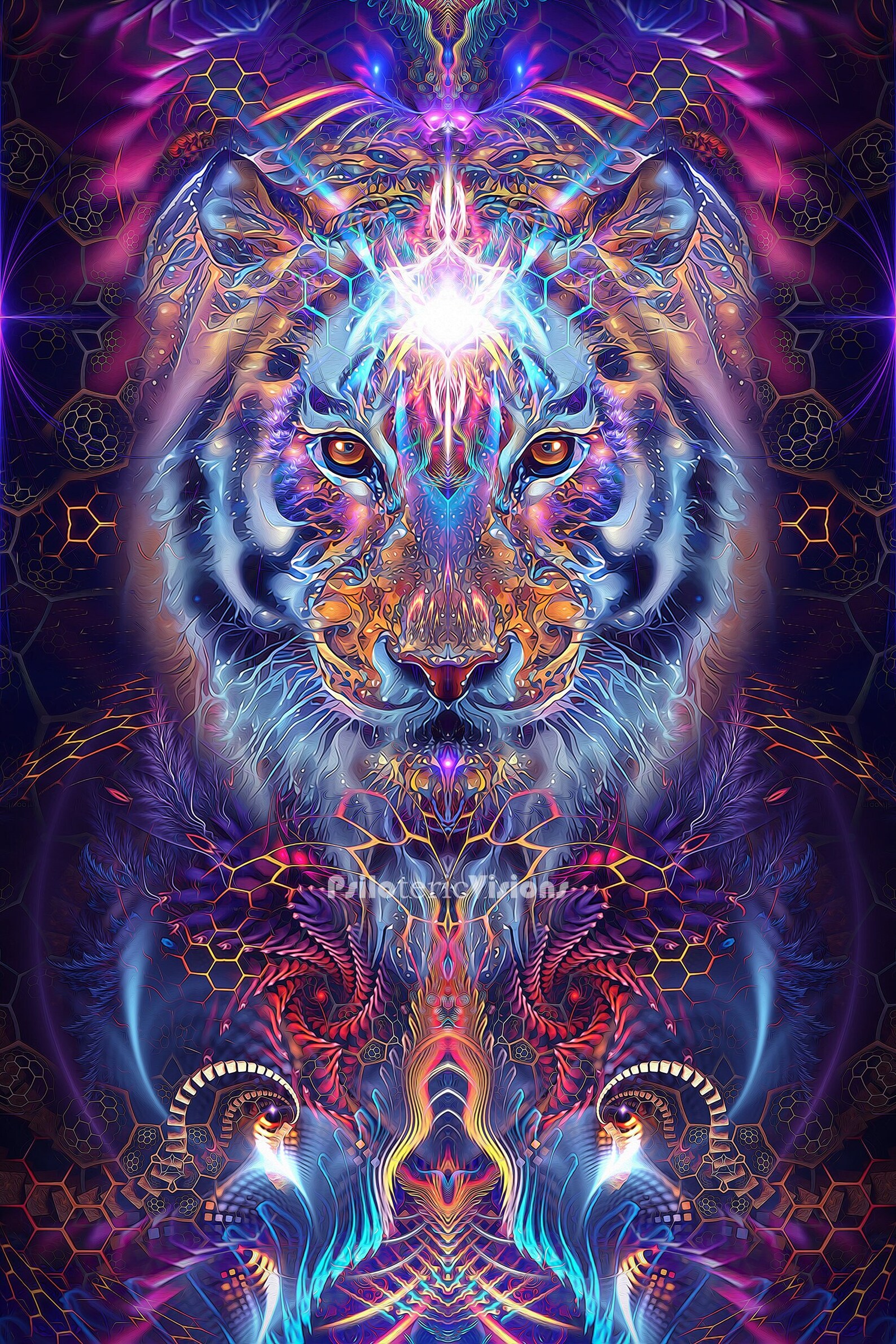Psychedelic Tiger TAPESTRY Visionary Art Spirit Animal - Etsy UK