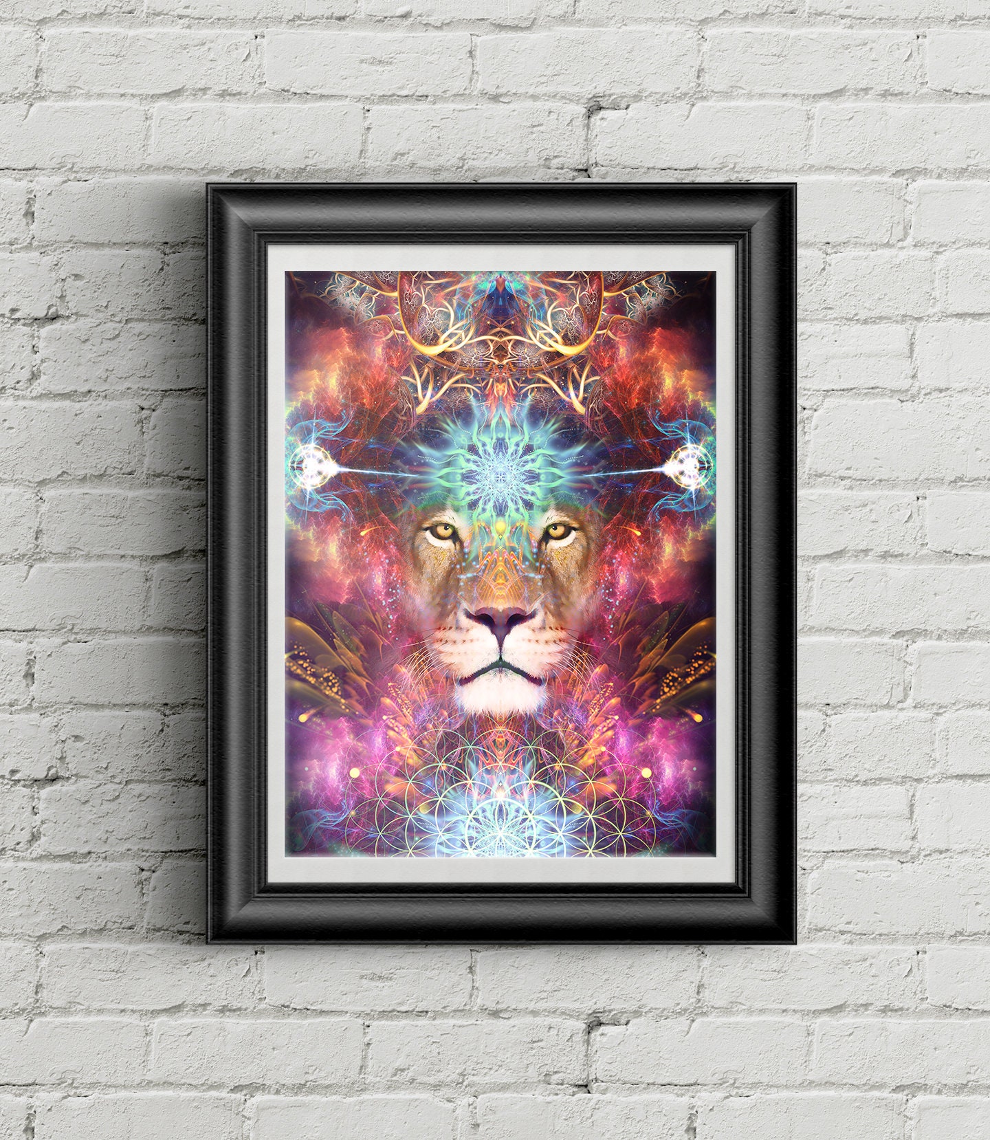 Lion Visionary Art POSTER, Sekhmet Art, Psychedelic Art, Visionary ...