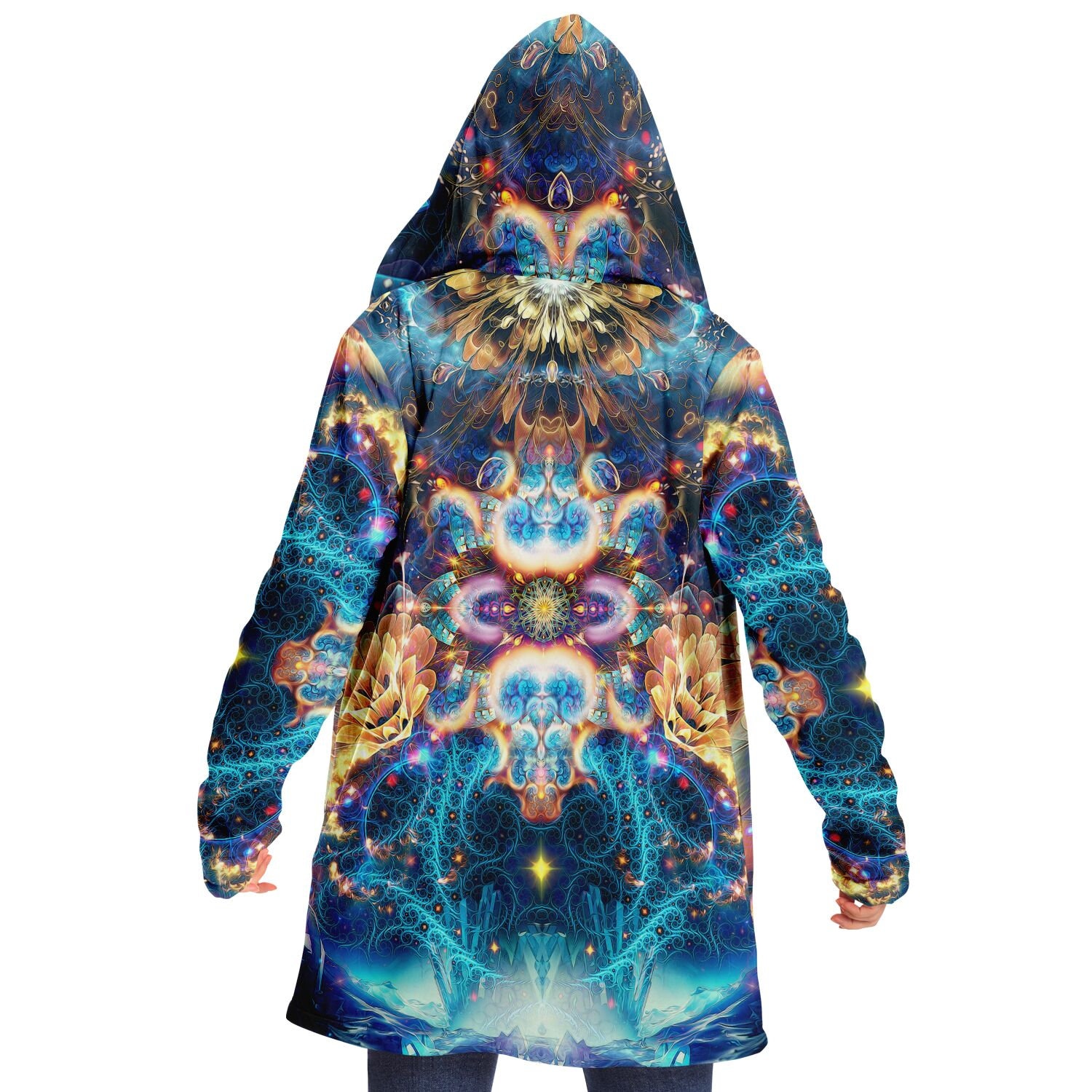 Cosmic Fantasy Rave MICROFLEECE CLOAK, Festival Cloak, Psychedelic ...