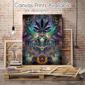 Marijuana TAPESTRY, Cannabis Art, Visionary Art, Psychedelic Art ...