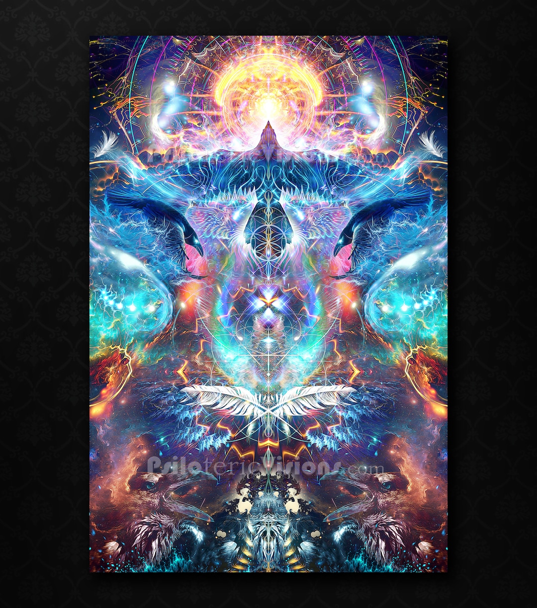 Raven Art TAPESTRY, Visionary Art, Psychedelic, Trippy, Wall Art, DMT ...