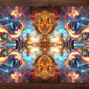 DMT God Head YOGA MAT, Visionary Art, Psychedelic Fractal, Fire, Cosmic ...