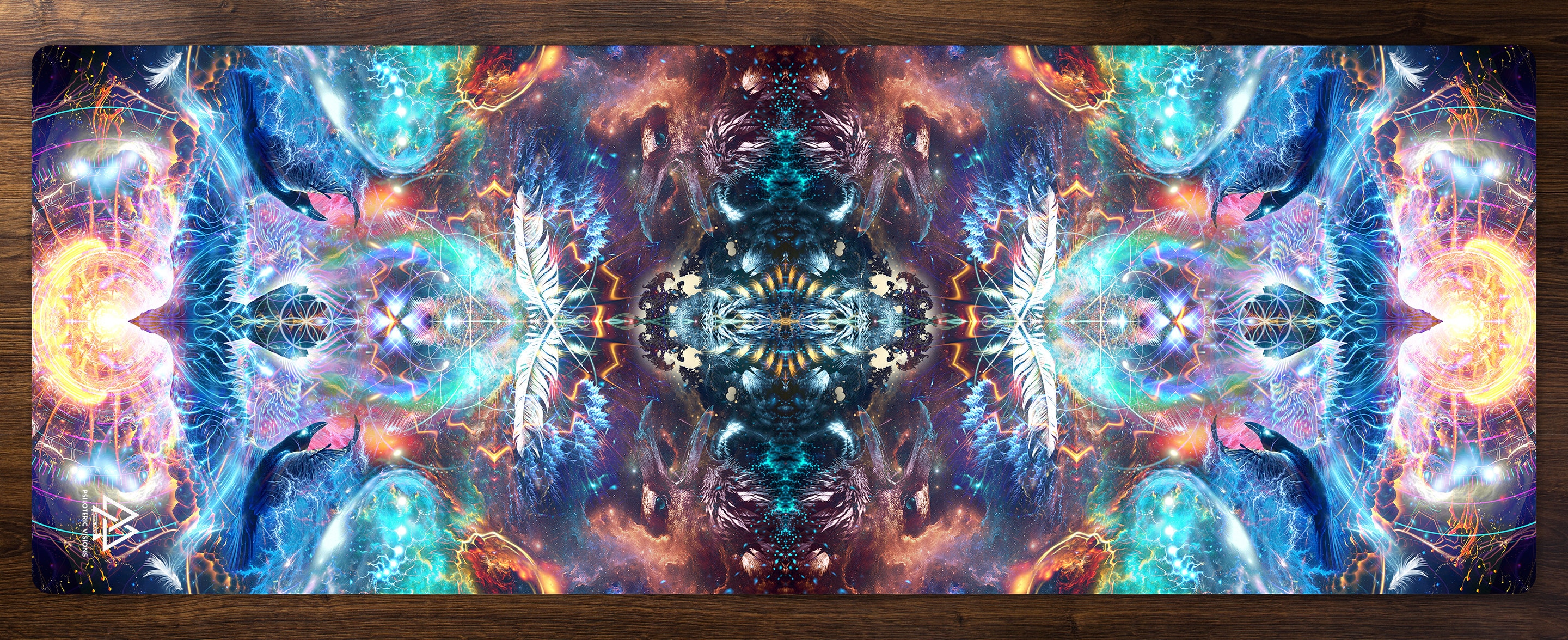Raven YOGA MAT, Visionary Art, Psychedelic Fractal, Shaman, DMT Art ...