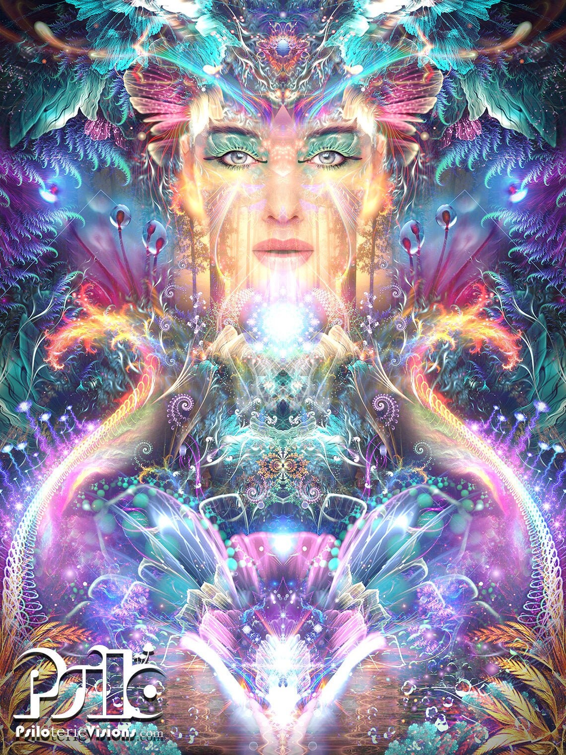 Ayahuasca Art POSTER, Shaman Art, Visionary Art, Psychedelic, Fractal ...