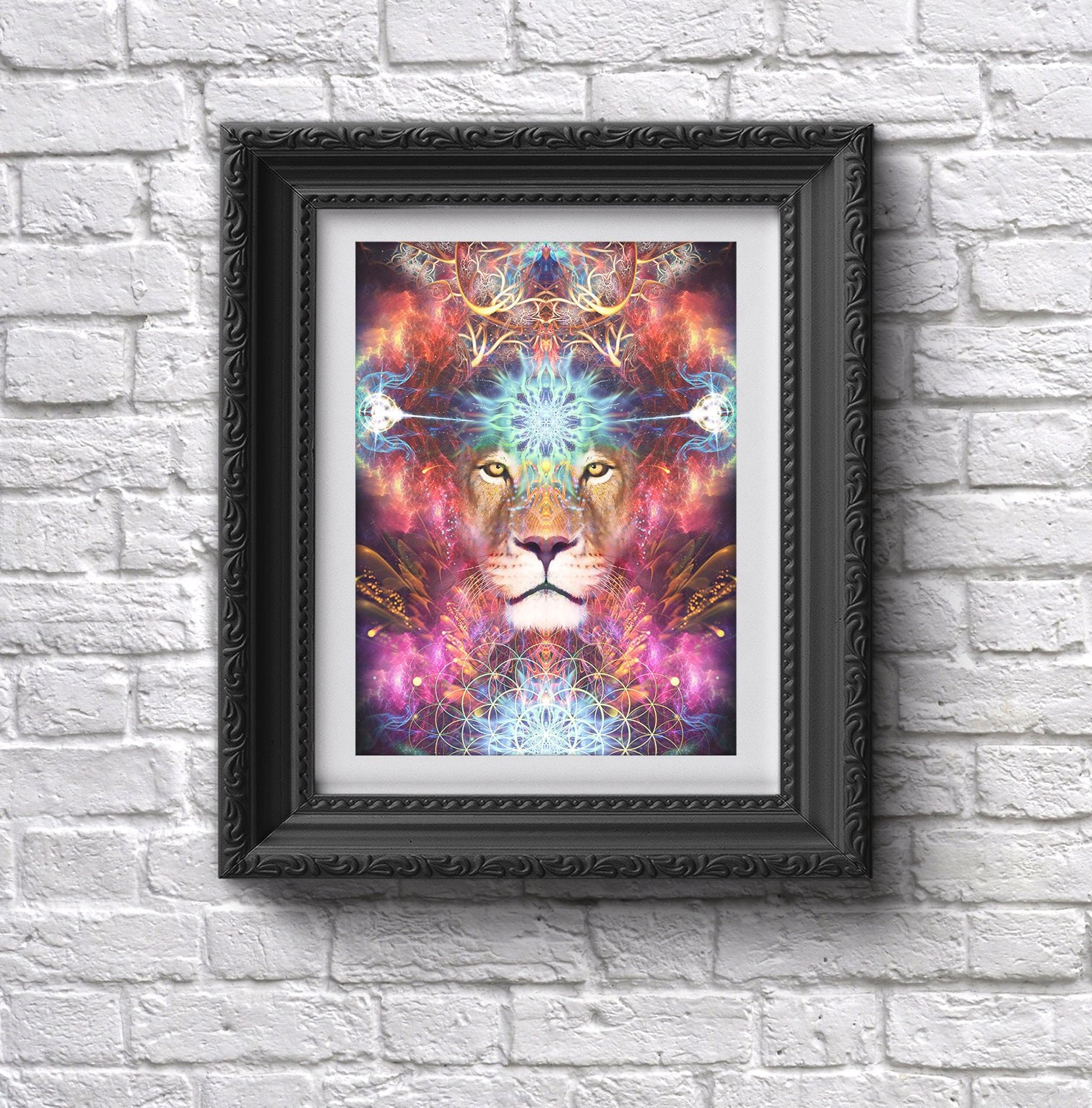 Lion Visionary Art POSTER, Sekhmet Art, Psychedelic Art, Visionary ...