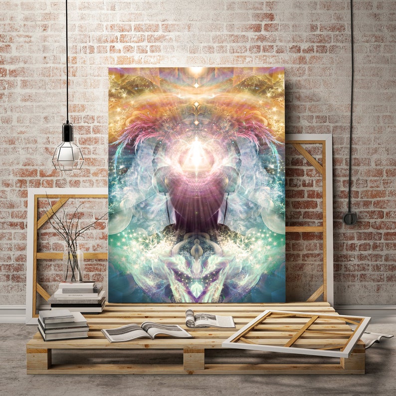 Musical Vibrations CANVAS, Headphones Art Print, Visionary Art ...