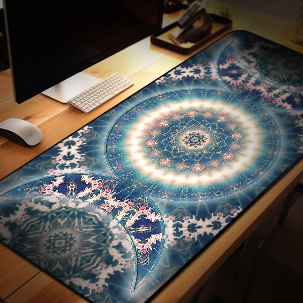 Triple Goddess Art DESK MAT / Mouse PAD 12x1812x2215.5x31 Moon Phase ...