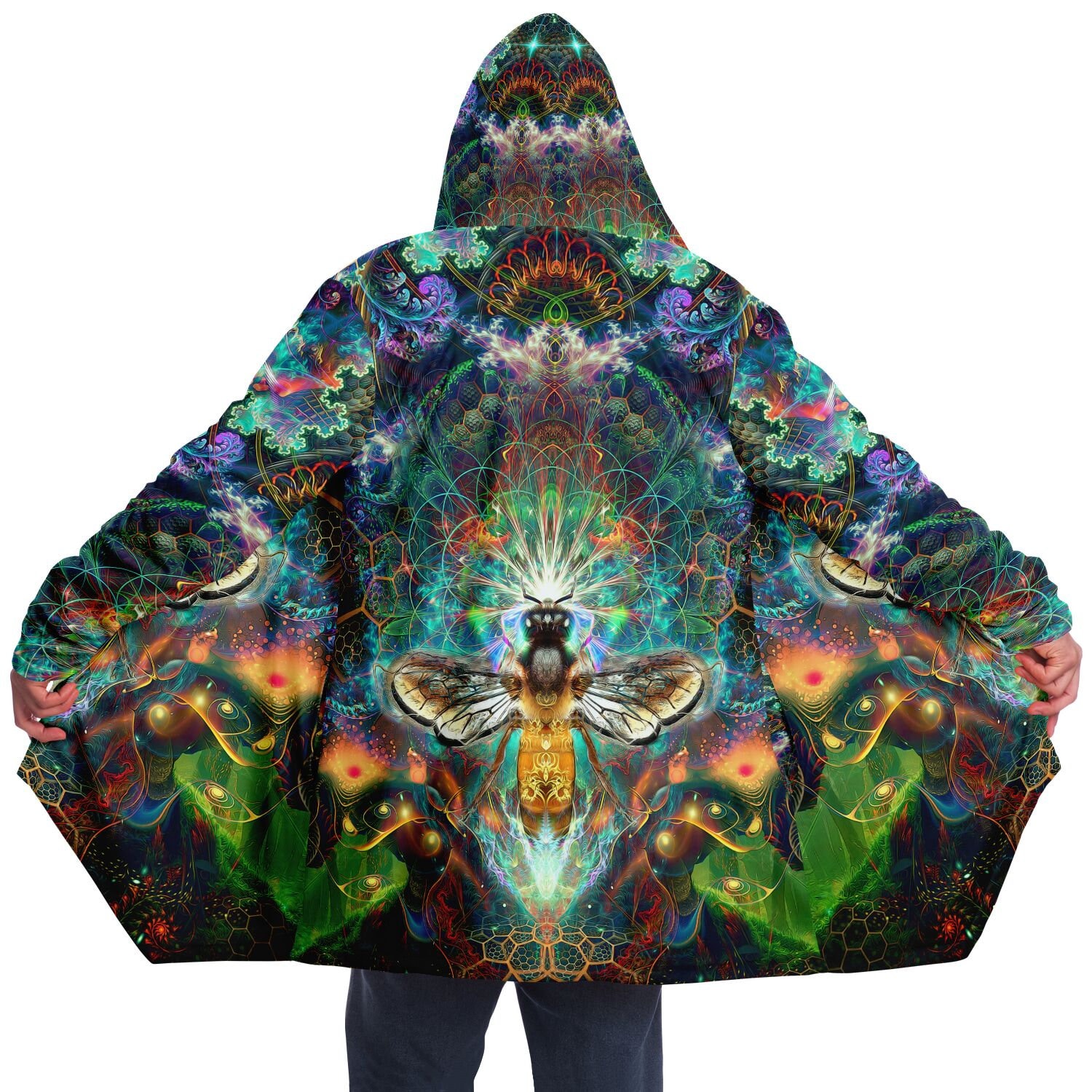 Fantasy Honey Bee MICROFLEECE CLOAK, Festival Cloak, Psychedelic Cape ...