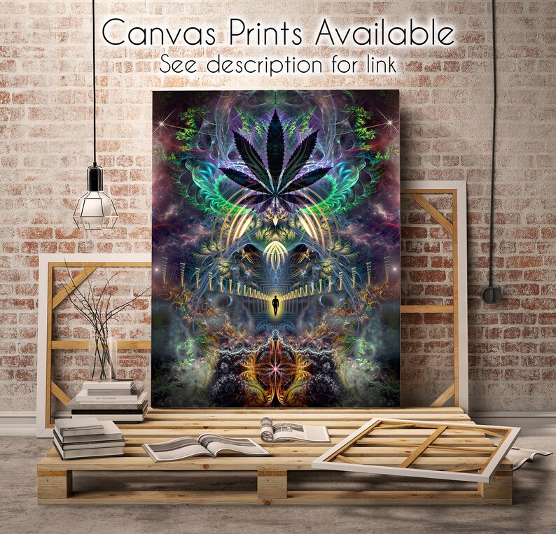 Marijuana Art POSTER Visionary Art Pot Leaf Print - Etsy