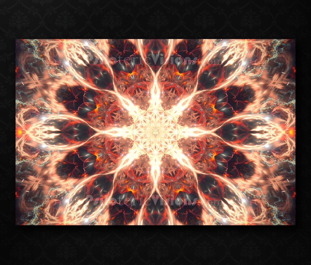 Muladhara Root Chakra TAPESTRY, Psychedelic Fractal Mandala, Visionary ...