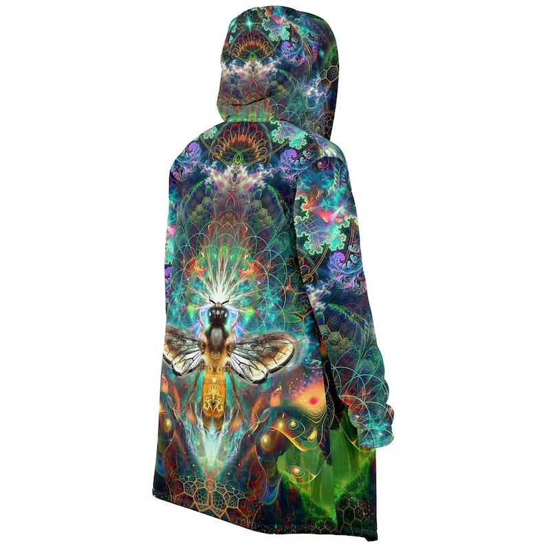 Fantasy Honey Bee MICROFLEECE CLOAK, Festival Cloak, Psychedelic Cape ...