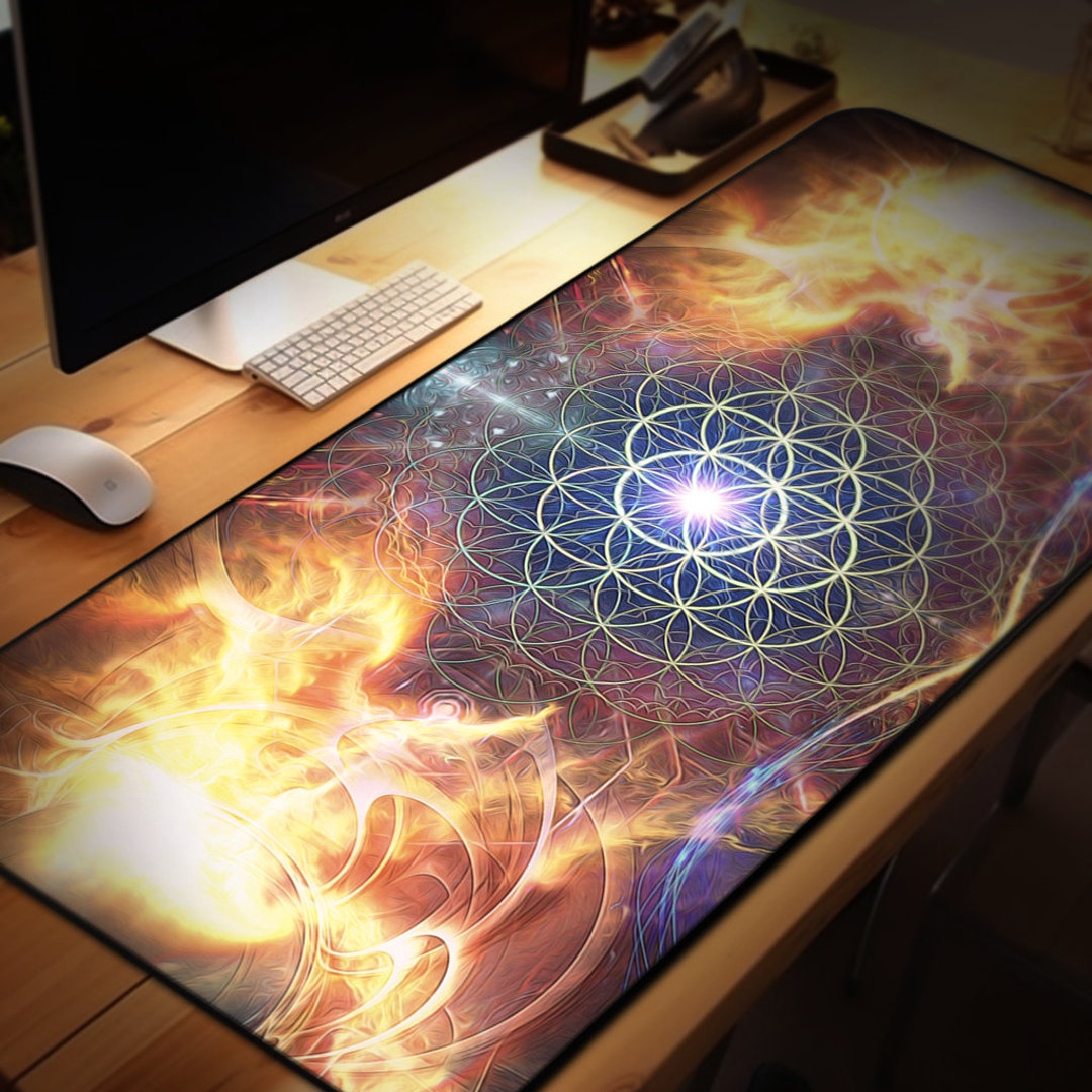 Cosmic Flower of Life DESK MAT / Mouse PAD (12x18)(12x22)(15.5x31 ...