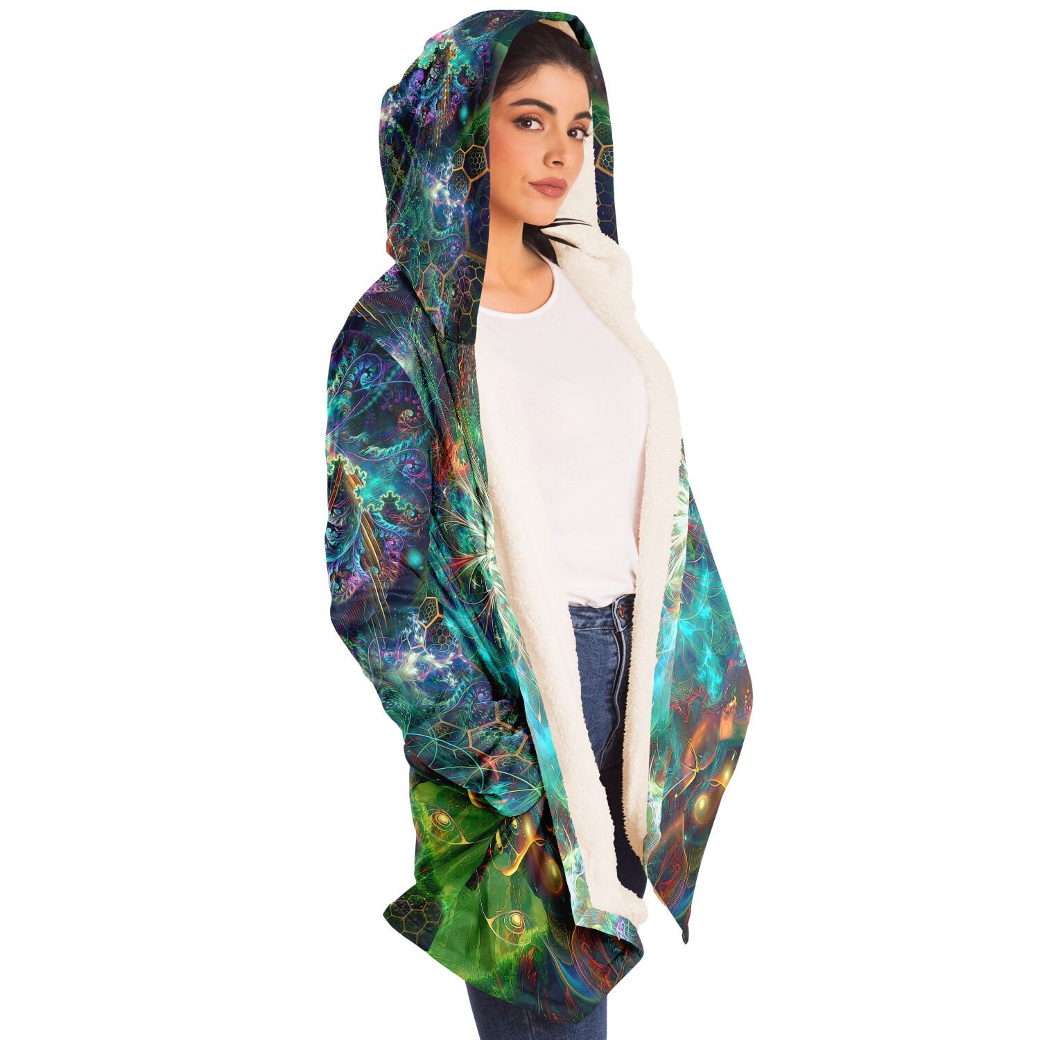 Fantasy Forest Tree MICROFLEECE CLOAK, Fractal Energy Festival Cloak ...