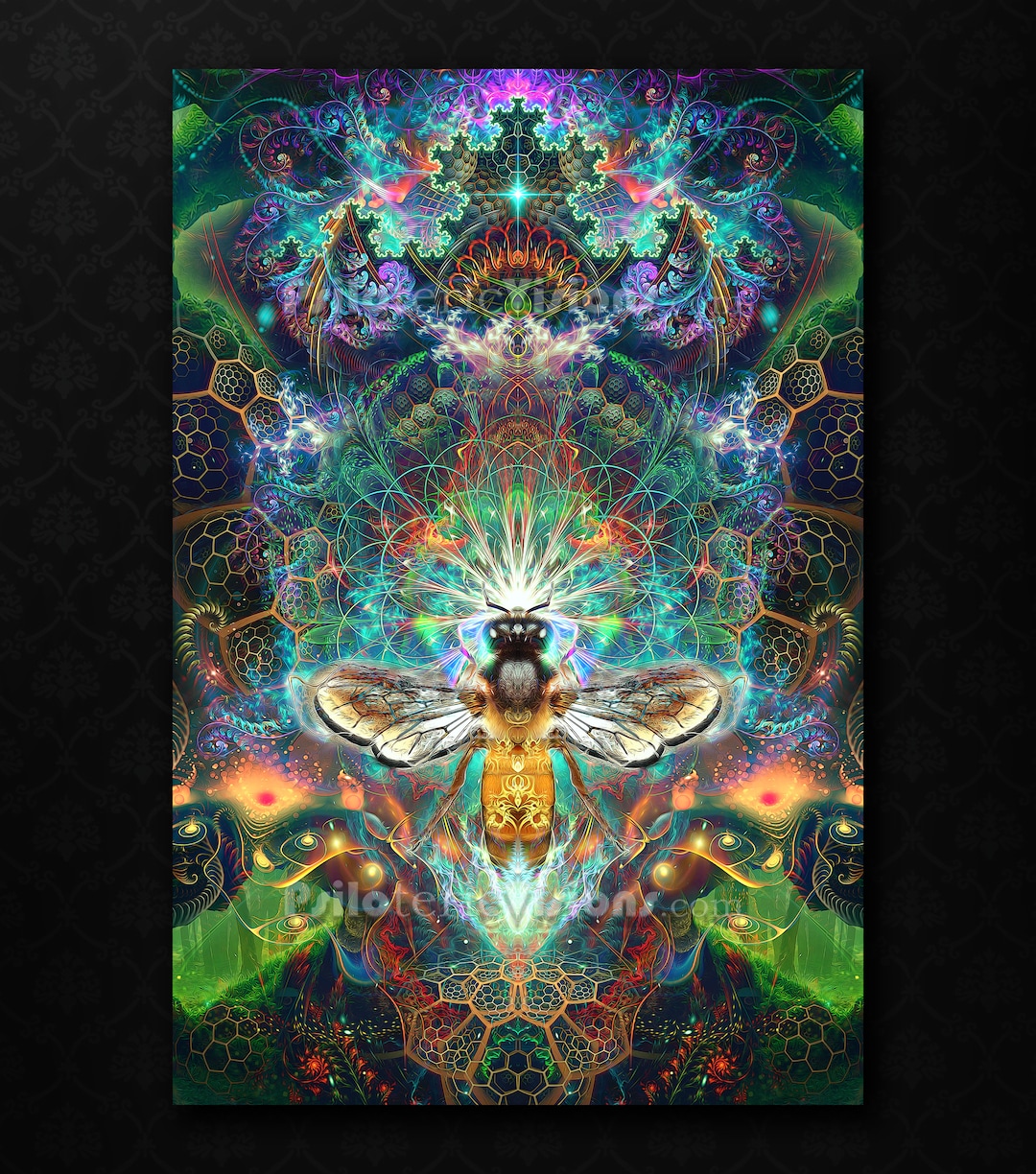 Psychedelic Bee TAPESTRY - Etsy