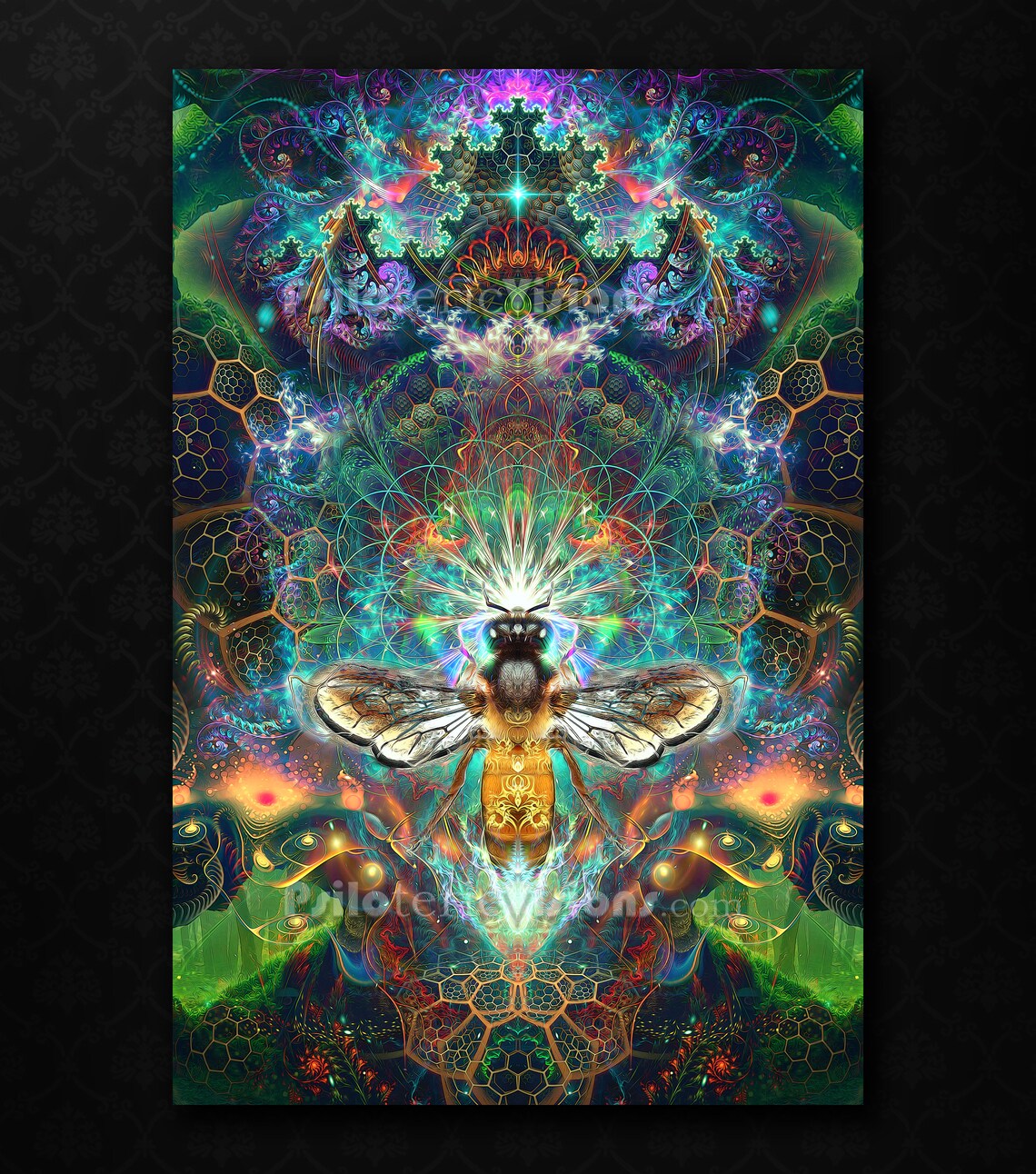 Psychedelic Bee TAPESTRY - Etsy