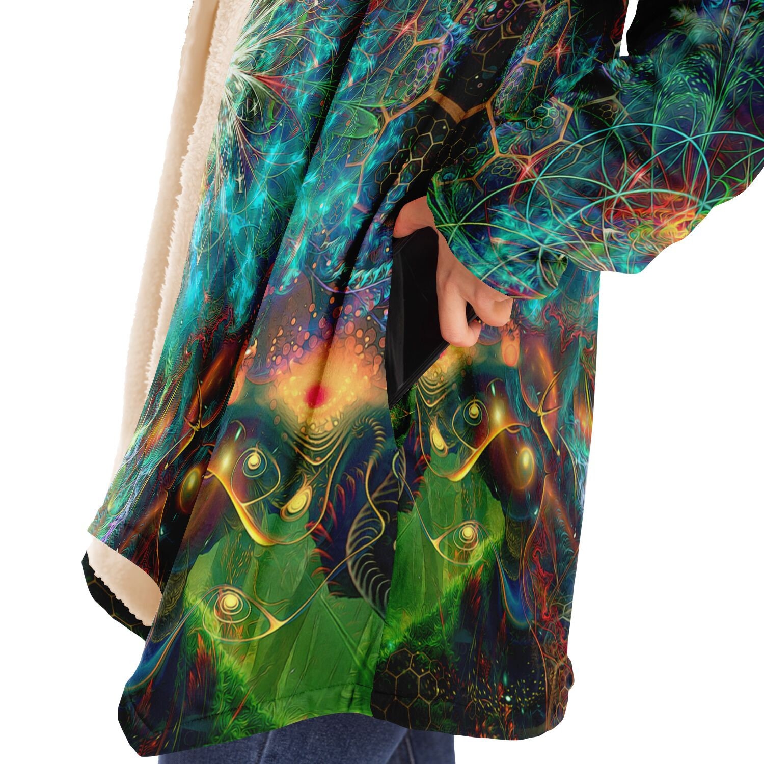 Fantasy Forest Tree MICROFLEECE CLOAK, Fractal Energy Festival Cloak ...