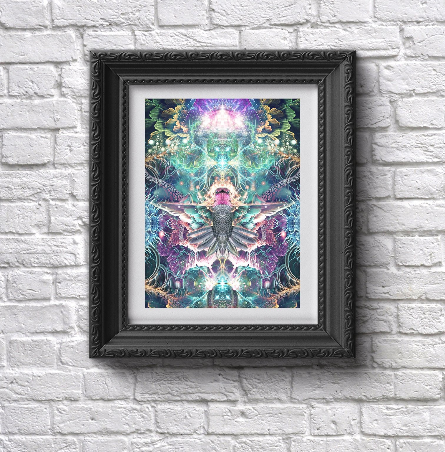 Hummingbird Art POSTER Hummingbird Painting Psychedelic - Etsy