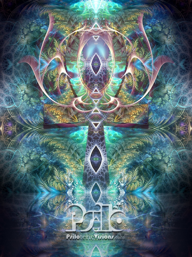 Ankh Art TAPESTRY, Key of Life, Spiritual, Egyptian Symbol, Egypt, DMT ...