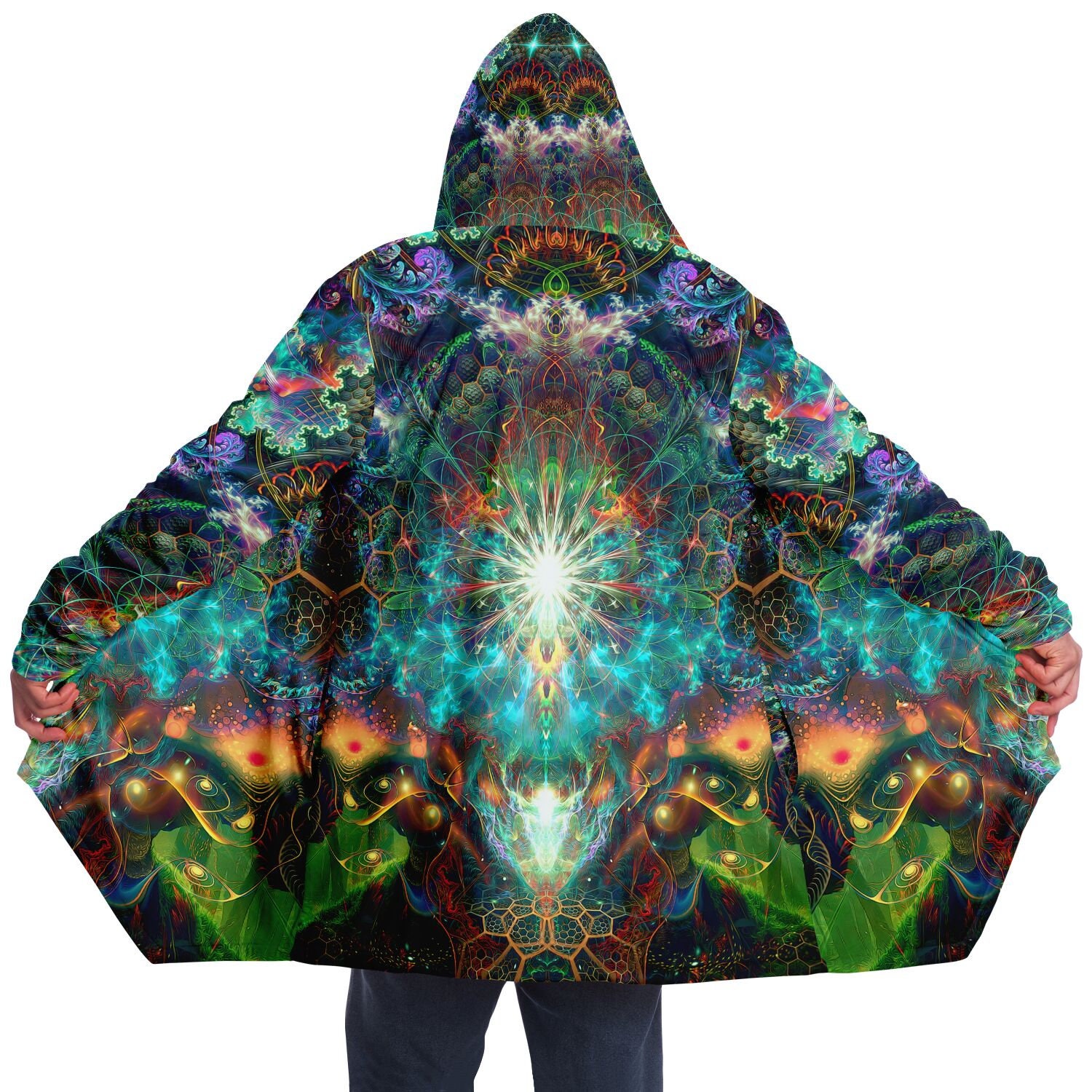 Fantasy Forest Tree MICROFLEECE CLOAK, Fractal Energy Festival Cloak ...