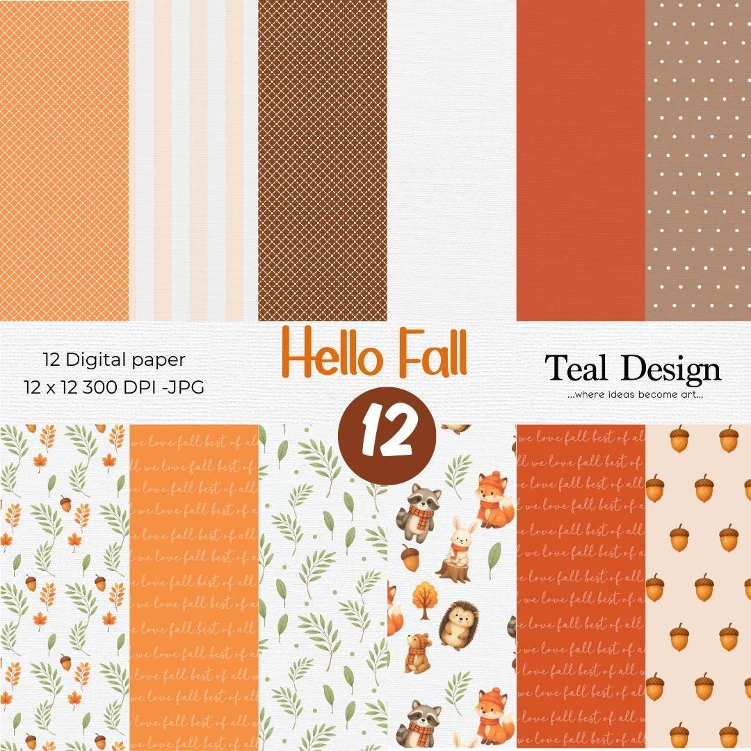 Cozy Watercolor Fall Clipart, Woodland Animals Watercolor Clipart: Fall ...
