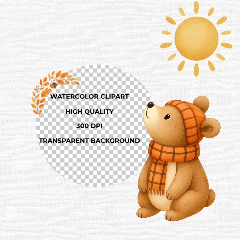 Cozy Watercolor Fall Clipart, Woodland Animals Watercolor Clipart: Fall ...