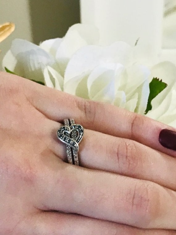 Beautiful Vintage Ring Sterling Silver Heart Ring Multiple | Etsy