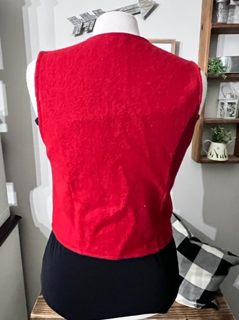 Lovely Red Wool Vest Christmas Vest for Women Holiday - Etsy