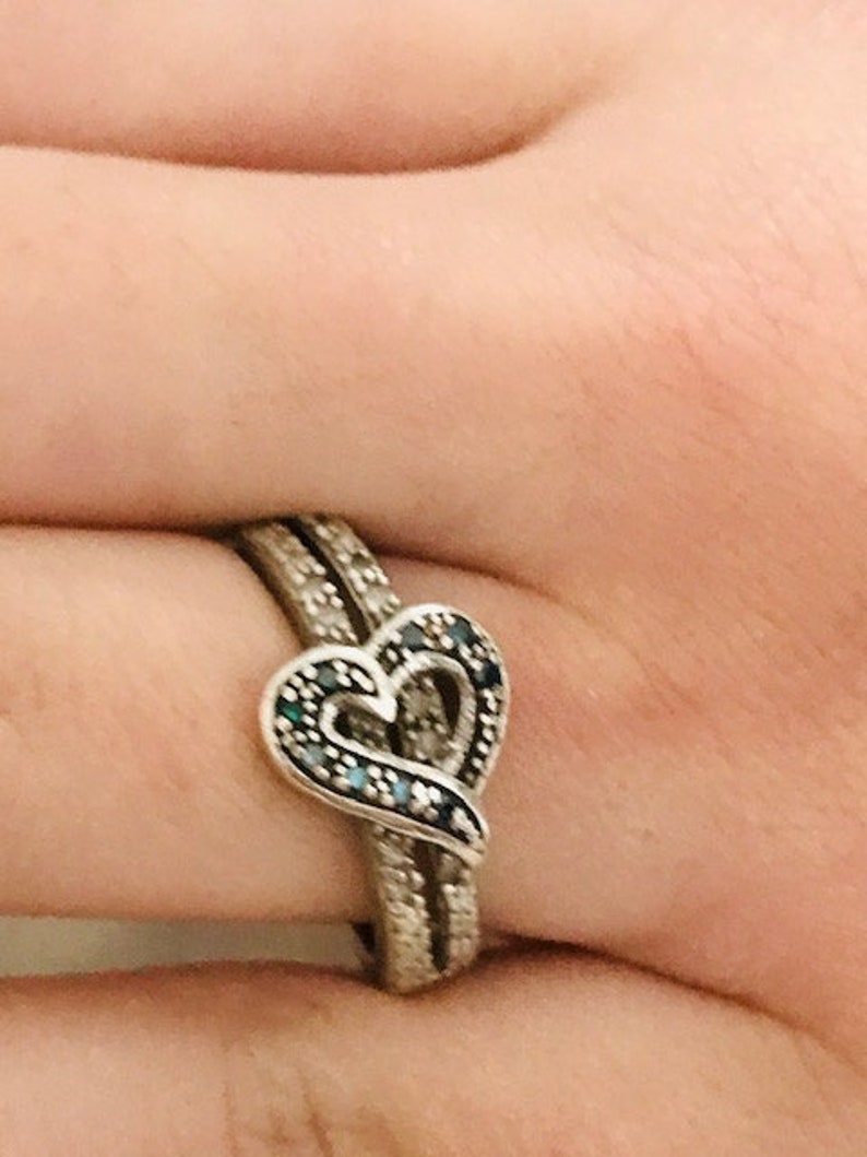 Beautiful Vintage Ring Sterling Silver Heart Ring Multiple | Etsy